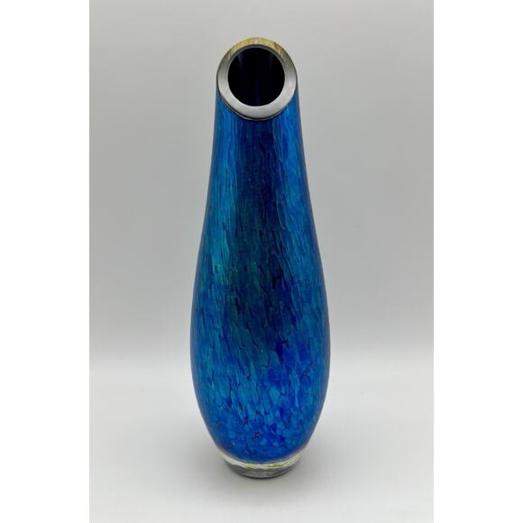 Tim Lazer | Accents | Tim Lazer Iridescent Blue Confetti Art Glass Vase ...